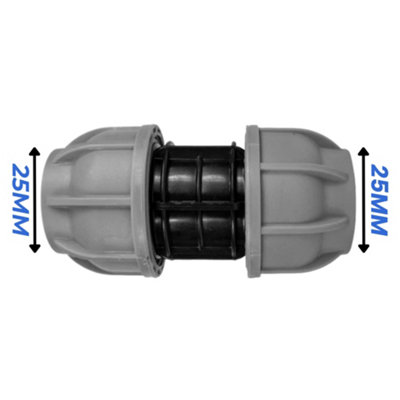 25mm MDPE Straight Compression Coupler Joiner Leak Proof and Durable