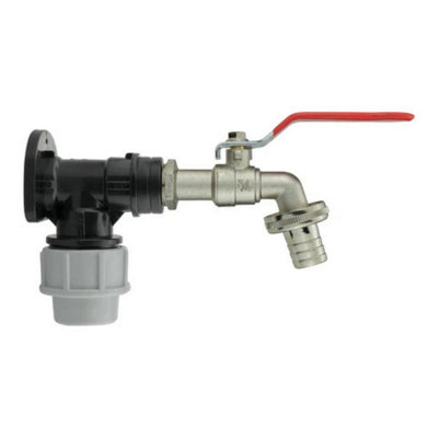 25mm MDPE Wall Plate with Lever Valve and Barb Tap for Secure Water Flow