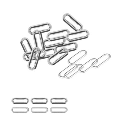 25mm Oval Shape Brass Eyelets with Washers, Silver, 50pcs