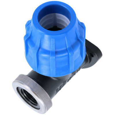 25mm x 1/2" MDPE Wall Elbow Outside Tap Fitting Threaded Connector Bend 2PK