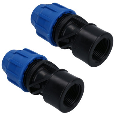 25mm x 1" MDPE Female Adapter Compression Coupling Fitting Water Pipe 2pk