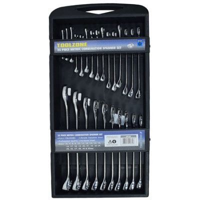 25pc Metric Spanner Combination Wrench 6-32mm In Plastic Tray Open/Ring ...