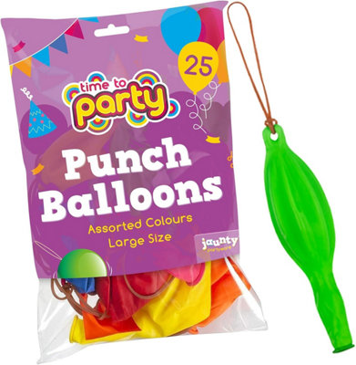 25pk Large Punch Balloons for Kids, 12 Inch Assorted Colours, Fun Party ...