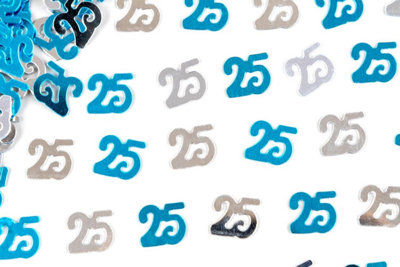 25th Birthday Confetti Blue & Silver 1 pack x 14 grams birthday ...