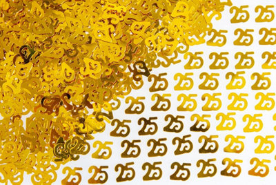 25th Birthday Confetti Gold 4 pack x 14 grams birthday decoration Foil ...