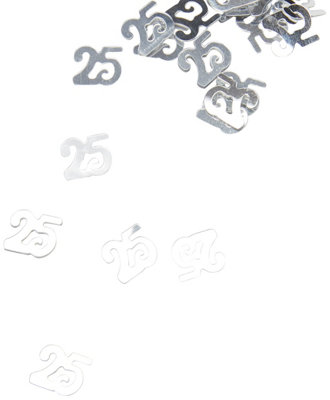 25th Birthday Confetti Silver 1 pack x 14 grams birthday decoration ...