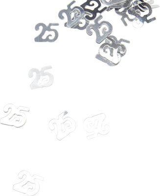 25th Birthday Confetti Silver 1 pack x 14 grams birthday decoration ...