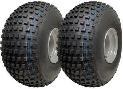 25x12.00-9 Knobby ATV Quad Tyres Wanda P318 Gator 4 Stud 100mm PCD (Set ...