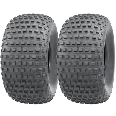 25x12.00-9 Knobby ATV tyres 4 ply Quad trailer john deere gator 25 12 9 ...