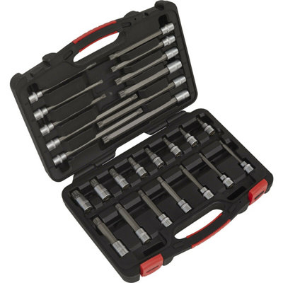 26 PACK SPLINE Bit Set - 3/8" Square Drive Socket - 200mm Long PREMIUM ...