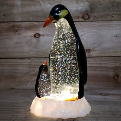 26cm Premier Christmas Water Spinner in Penguin with Chick Design ...