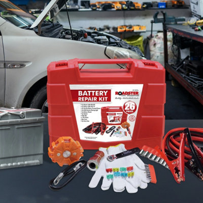 26PC CAR BATTERY REPAIR KIT VAN MOTORBIKE JUMP START TERMINAL FUSE WITH ...