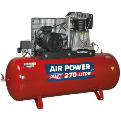 270 Litre Heavy-Duty 3-Phase Air Compressor with 7.5hp Motor and 2 ...