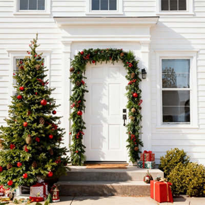 270cm Christmas Wreath Decoration with LED String Lights