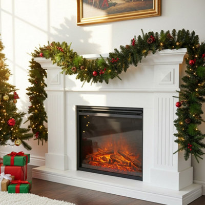 270cm Christmas Wreath Decoration with LED String Lights