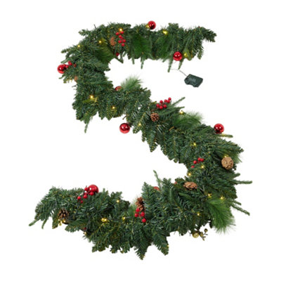 270cm Christmas Wreath Decoration with LED String Lights