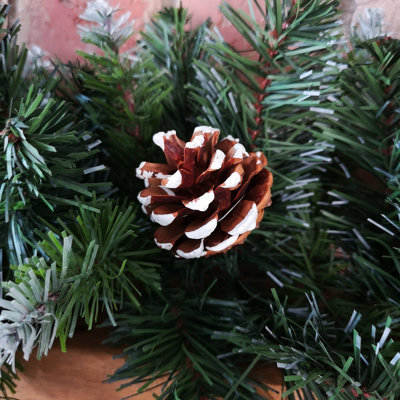 270cm x 25cm Samuel Alexander Snow King Fir Christmas Garland with Pine ...