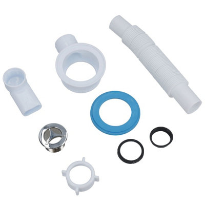 27mm Bath Waste Pipe with Overflow Adaptor Ring with Circular Vertical ...