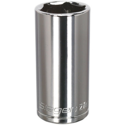 27mm Chrome Plated Deep Drive Socket - 1/2" Square Drive High Grade ...