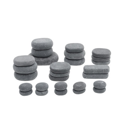 27Pcs Basalt Massage Hot Stone Set for Spa | DIY at B&Q