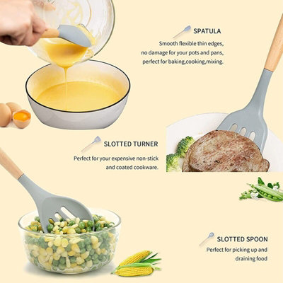 27pcs Silicone Kitchen Utensil Set Heat Resistant Non Stick Cooking ...