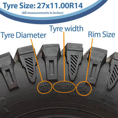 27x11.00R14 (275/60R14) ATV Tyre 8ply WL09 OBOR Predator 89K E-Marked ...