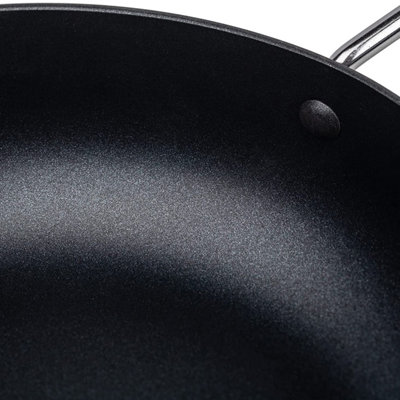 28 cm (8") Grey Non Stick Aluminium Shallow Casserole Saute Pan Pot ...