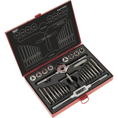28-Piece Metric Tap and Die Set for Precision Threading - M3 to M12
