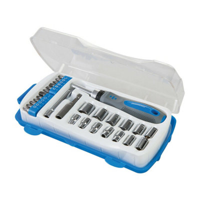 28 Piece Socket Driver & Screwdriver Set Nut Ratchet Tightening Kit ...