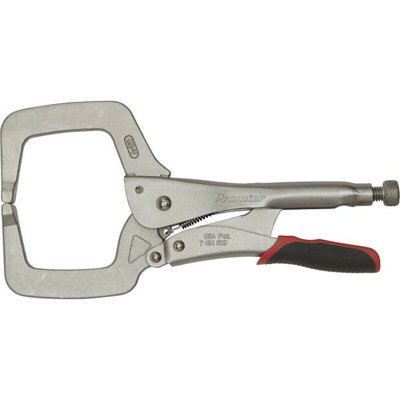 280mm Locking C-Clamp Pliers - 0-90mm Jaw Capacity - Knurled Adjustment ...