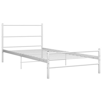 284692 Vidaxl Bed Frame Without Mattress White Metal 90x200 Cm