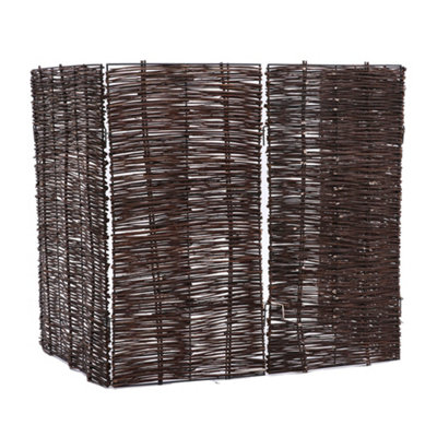 284cm W x 115cm H Trash Bins Fence Willow Wheelie Bin Screen with Metal ...