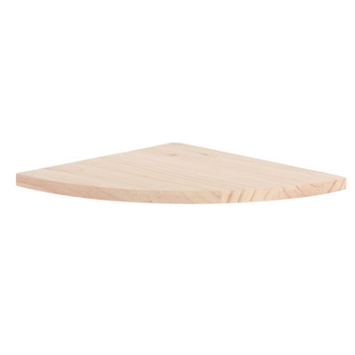 285mm Corner Shelf Kit, Solid Pine Wood, Natural Sanded