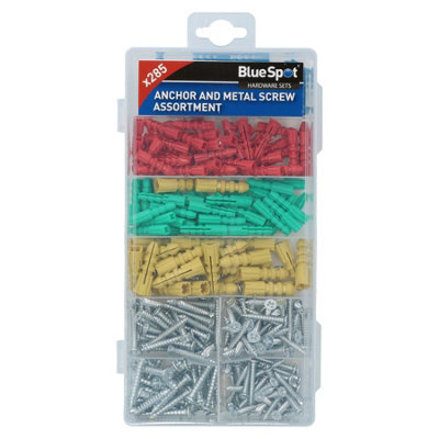 Buy 285pc Metal Screw And Raw Rawl Plug Anchor Assortment Rawplugs ...