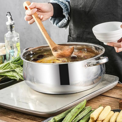 28cm 3 Tier Steam Cooker Steamer Pan Cook Food Veg Pot Stainless Steel