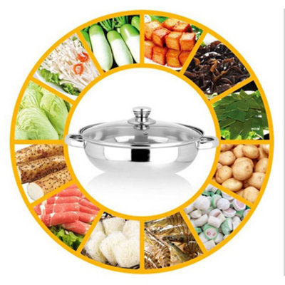 28cm 3 Tier Steam Cooker Steamer Pan Cook Food Veg Pot Stainless Steel