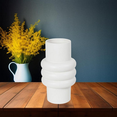 28cm Cleo Abstract Vase White Flower Vase For Minimalist Modern (White ...