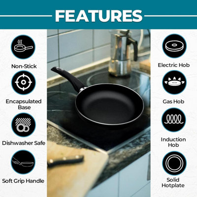 28cm Non-Stick Wok Stir Fry Pan - Induction Compatible, 4mm Heavy Duty