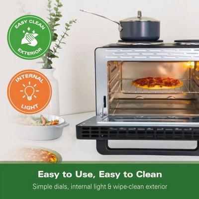 28L Mini Oven with Double Hotplate