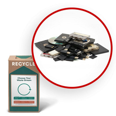 28L Recycling Box CDs DVDs VHS Cassette Tapes Discs Memory Sticks Eco ...