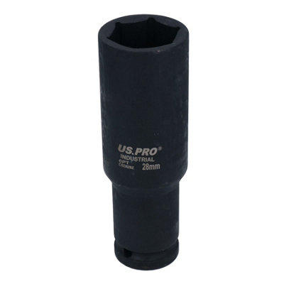 28mm Extra Deep Long Metric MM Impact Socket 1/2" Drive 6 Sided Single Hex
