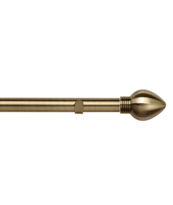 28mm Fixed Length Metal Eyelet Curtain Pole Set in Antique Brass ...