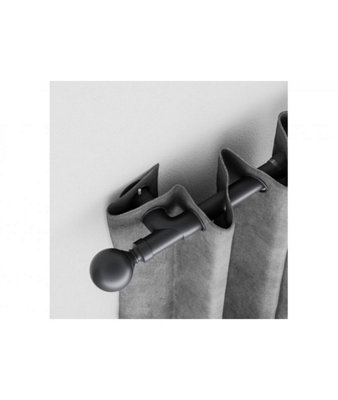 28mm Room Darkening Corner Bracket for Curtain Poles - Black