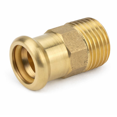 28mm x 1" Press x Male Iron Coupling Brass Gas Fitting Straight ...
