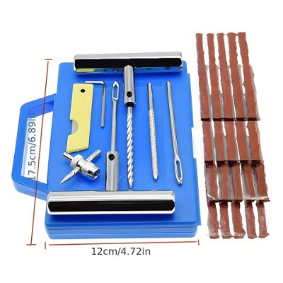 28PC TUBELESS TYRE PUNCTURE REPAIR KIT FOR CAR VAN MOTORCYCLE EMERGENCY ...