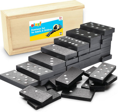 28pk Dominoes Set Traditional Tile Game with Wooden Case for Adults and ...