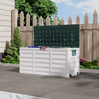 290L Outdoor Storage Deck Box with Wheels 112 x 49 x 54cm | DIY at B&Q