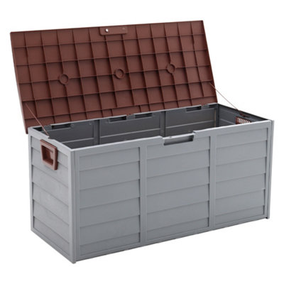 290L Plastic Waterproof Outdoor Garden Deck Storage Box Patio Utility ...