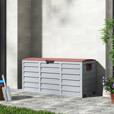 290L Plastic Waterproof Outdoor Garden Storage Box with Wheels