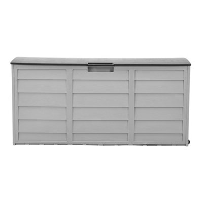 290L Waterproof Lockable Outdoor Garden Storage Box with Wheels, Dark ...